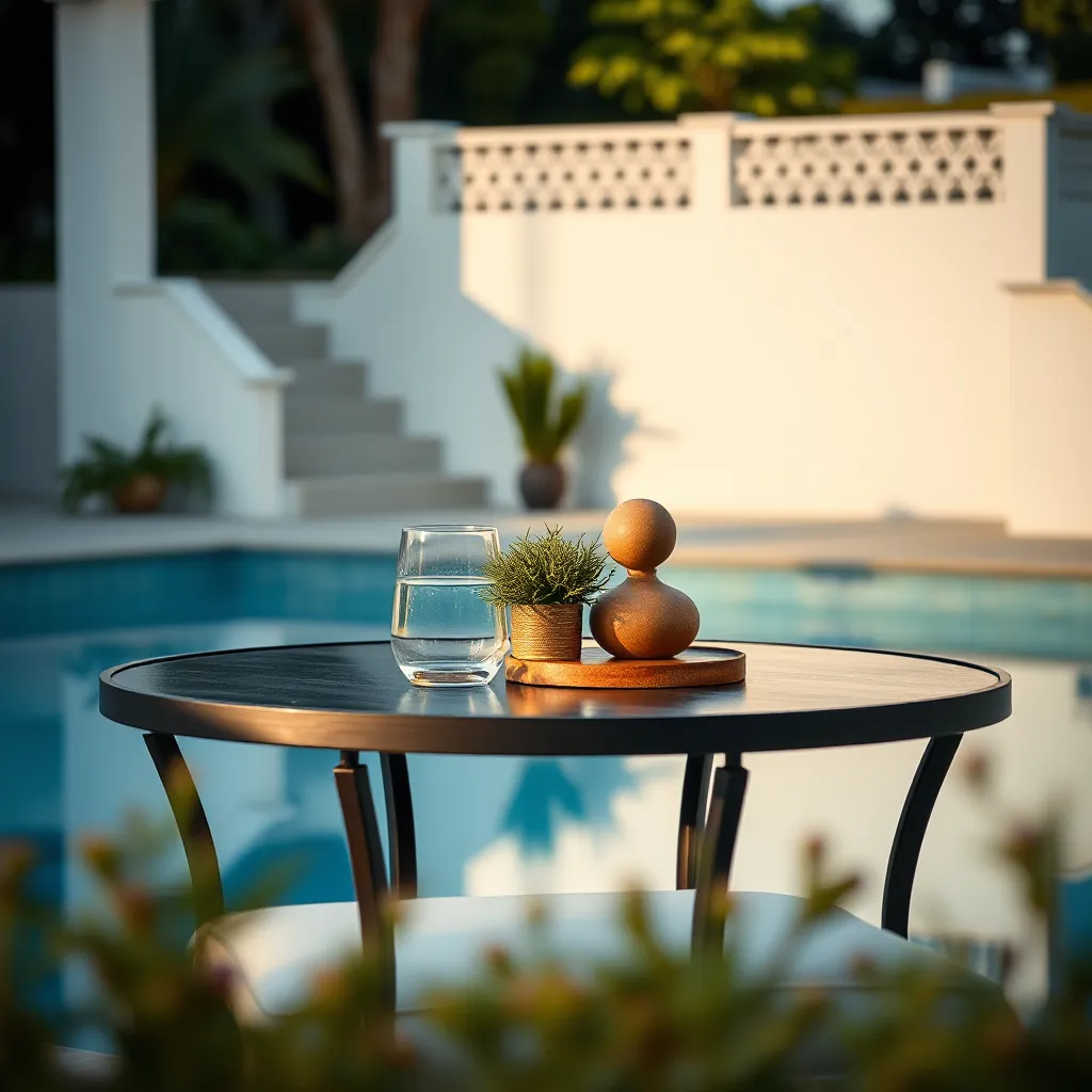Practical Pool Deck Side Tables for Outdoor Living